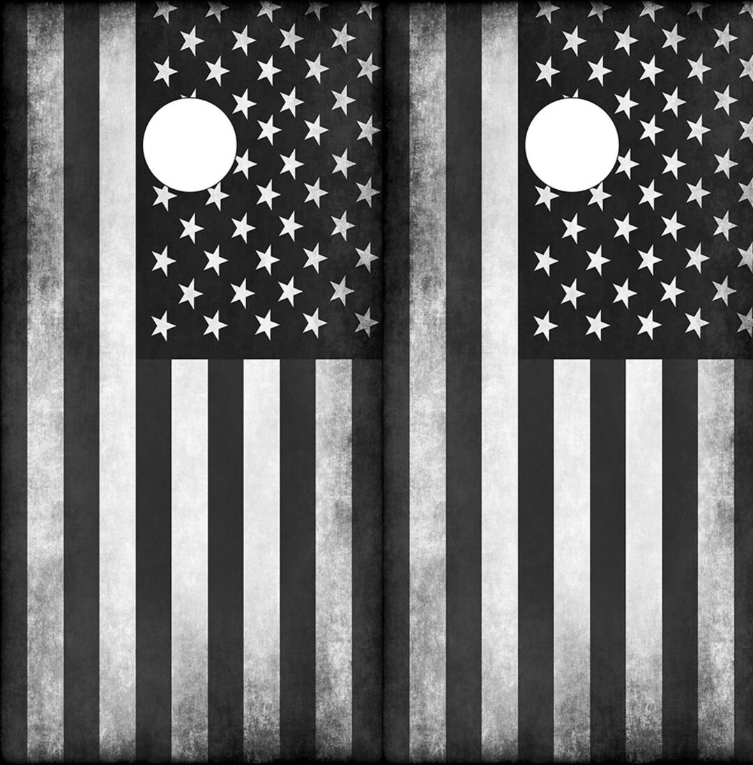 Cornhole Wraps Subdued American Flags Two Vinyl Decals for Cornhole ...