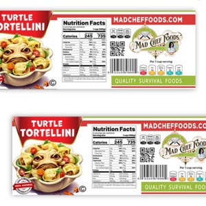 FUNNY CHRISTMAS Turtle Tortelinni Can Labels Stocking Stuffer Joke Gag ...