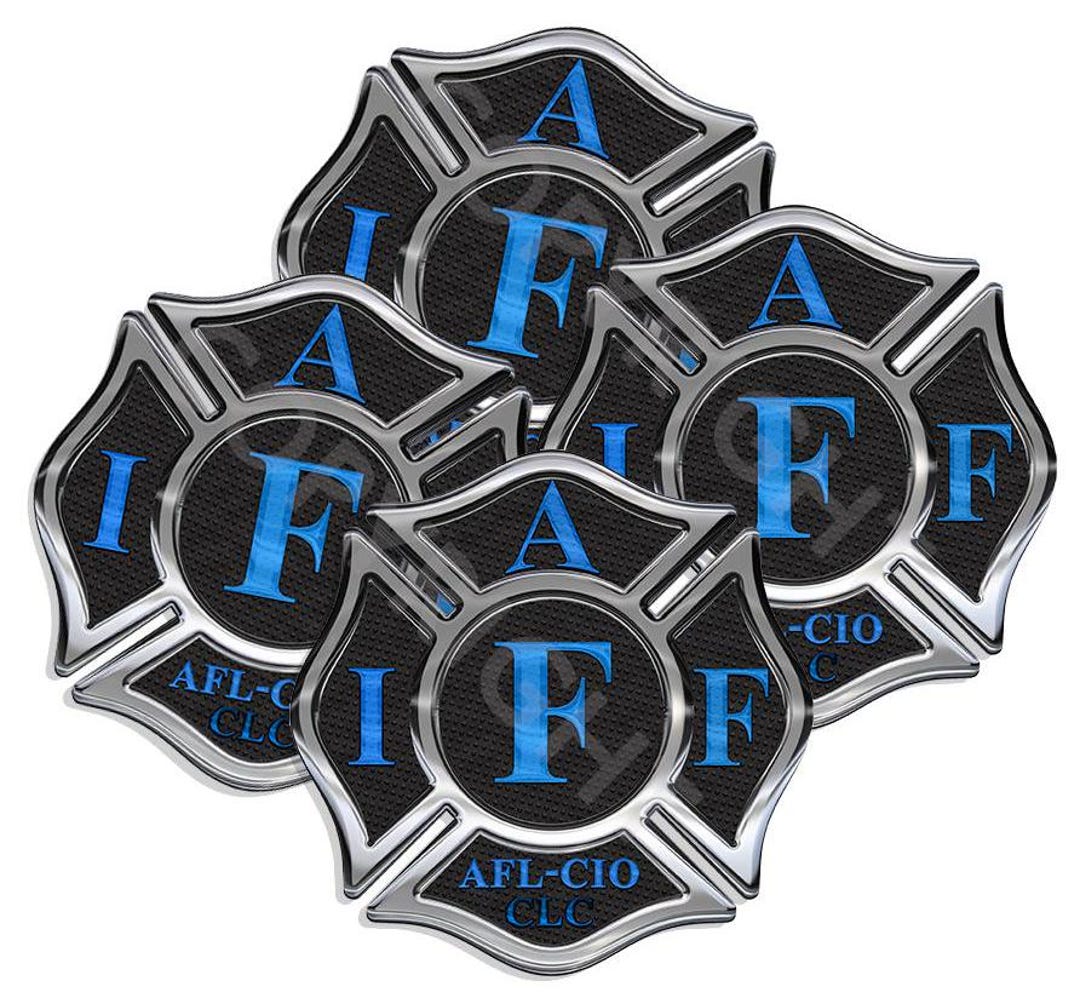 Firefighter IAFF Maltese Cross Decals Blue & Black Adhesive Vinyl ...