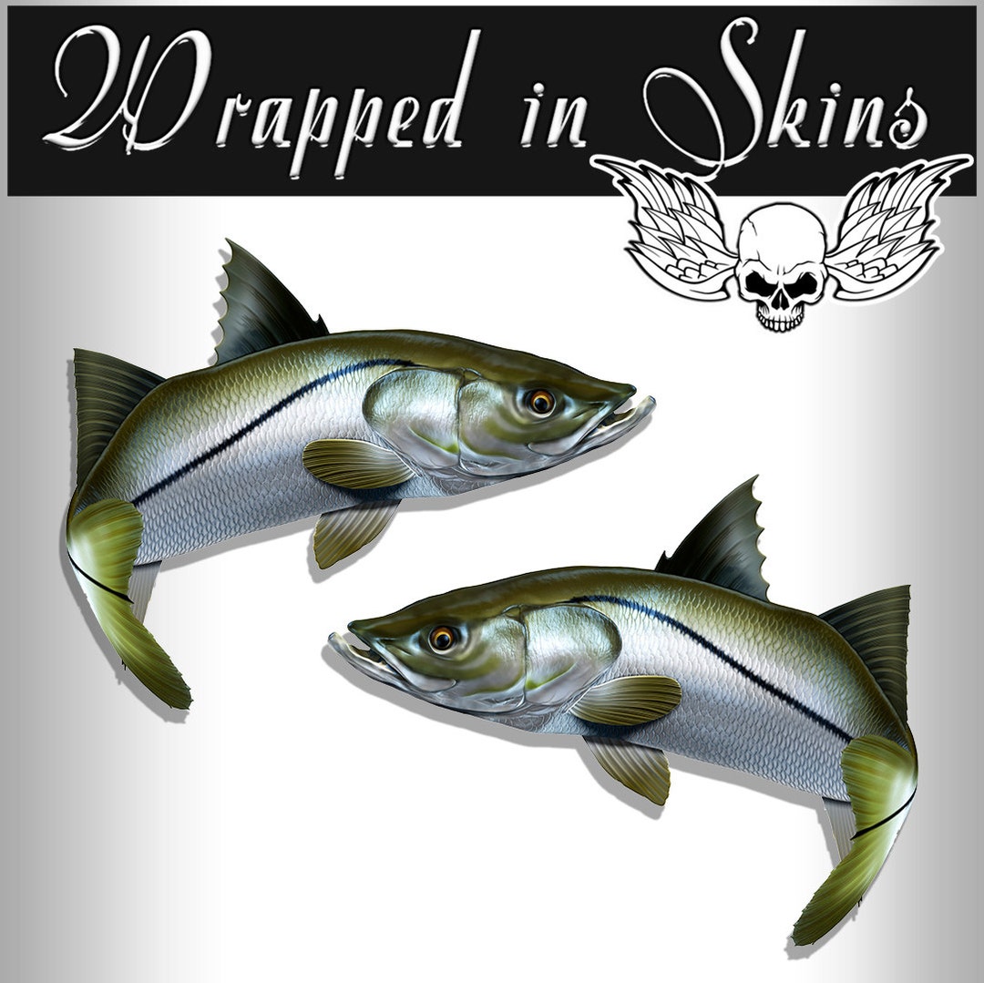 Fish Stickers Snook Decals Fishing Stickers Tackle Box RV Decals Truck Camper Trailer AFP-0069 ...
