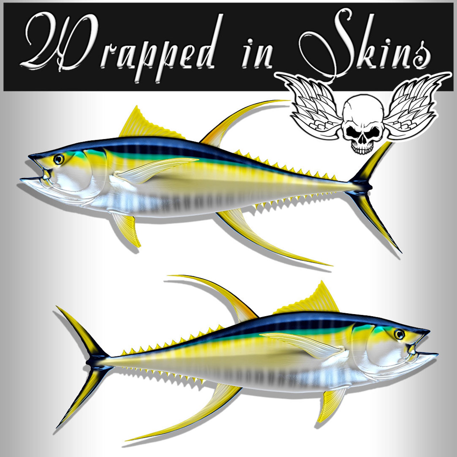 Yellowfin Tuna Decals Fishing Stickers Tackle Box RV Truck - Etsy