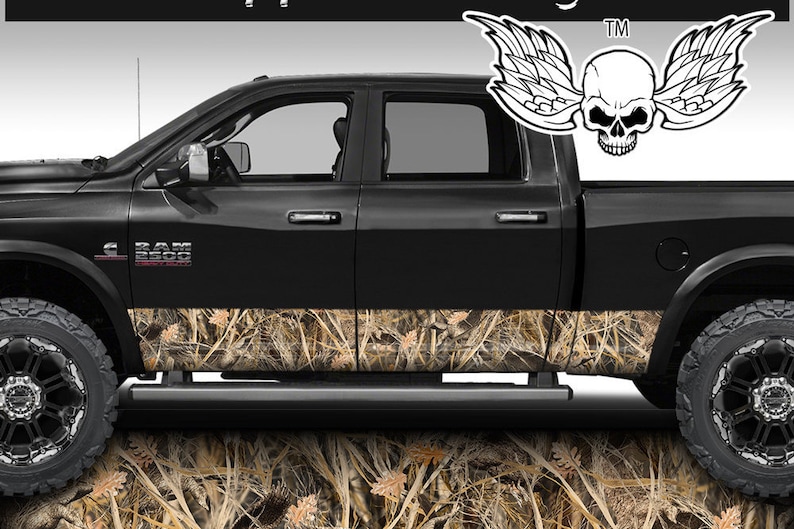 Rocker Panel Wrap Vinyl Graphic Decal Wrap Kit - Grassy Duck Camouflage ...