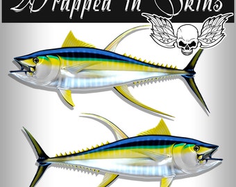 Yellowfin Tuna Fish Decals Fishing Stickers Tackle Box RV - Etsy