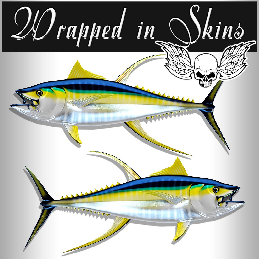 Yellowfin Tuna Decals Fishing Stickers Tackle Box RV Decals - Etsy