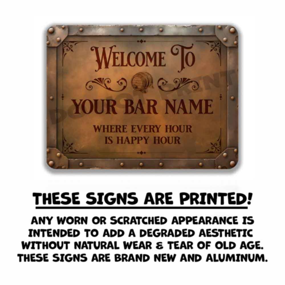 Personalized Rusty Bar Sign Customized Metal Signs - Metal Tavern Sign ...