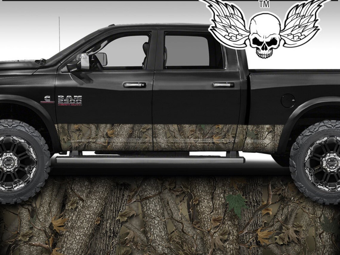 Rocker Panel Wrap Kit - Truck Side Decals - Forest Camo Pattern - Truck ...