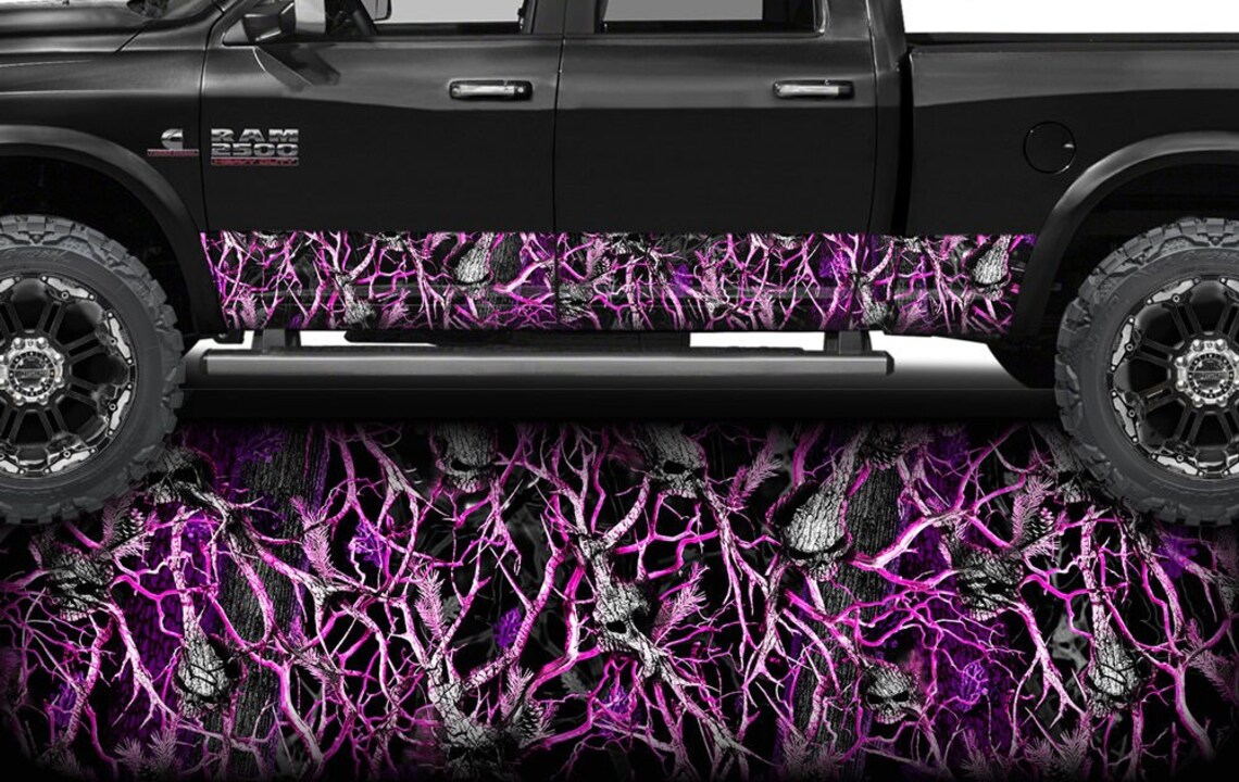 Rocker Panel Decals Rocker Panel Wrap Pink Camo Skull Camo Pink ...