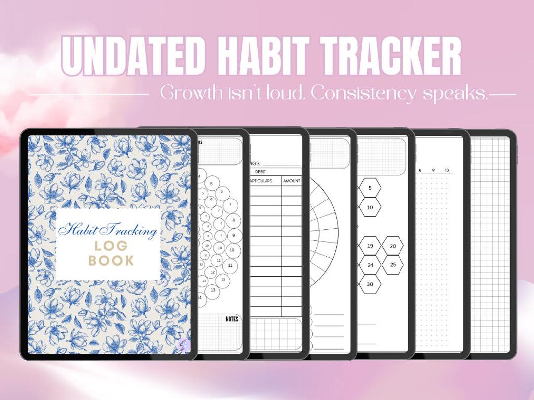 Undated Habit Tracking Log Book - Etsy