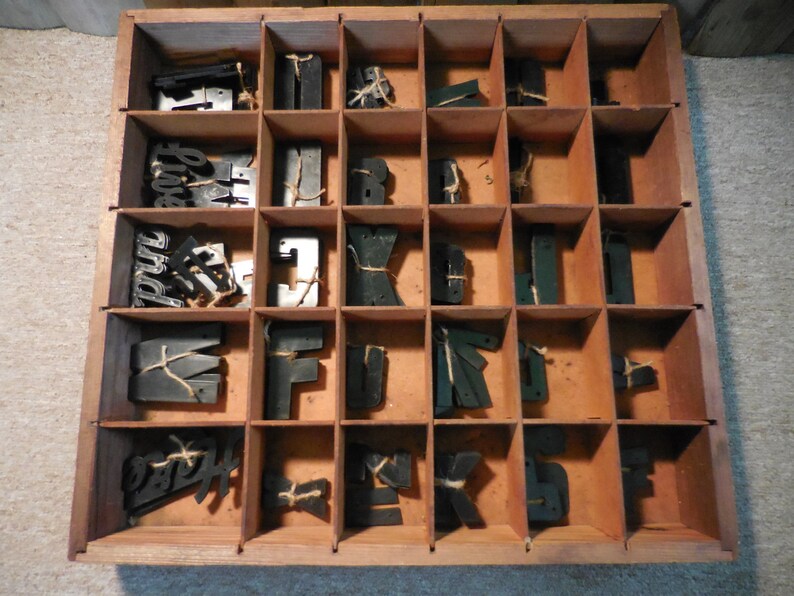 Wooden Letter Tray Box with plastic letters words and numbers | Etsy