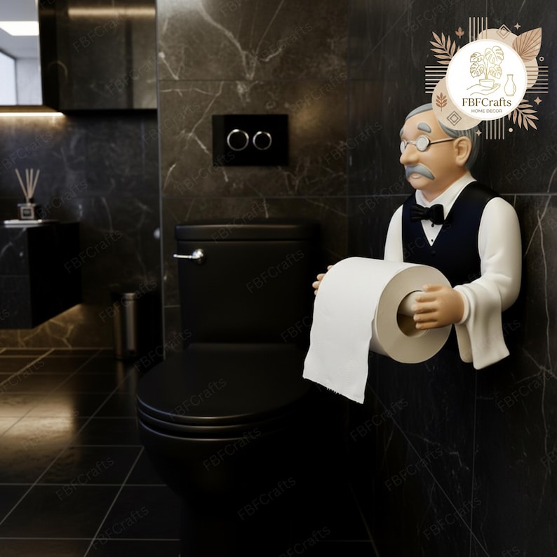 Toilet Paper Holder, Wall Mounted Tissue Rack, Washroom Wall Decor ...