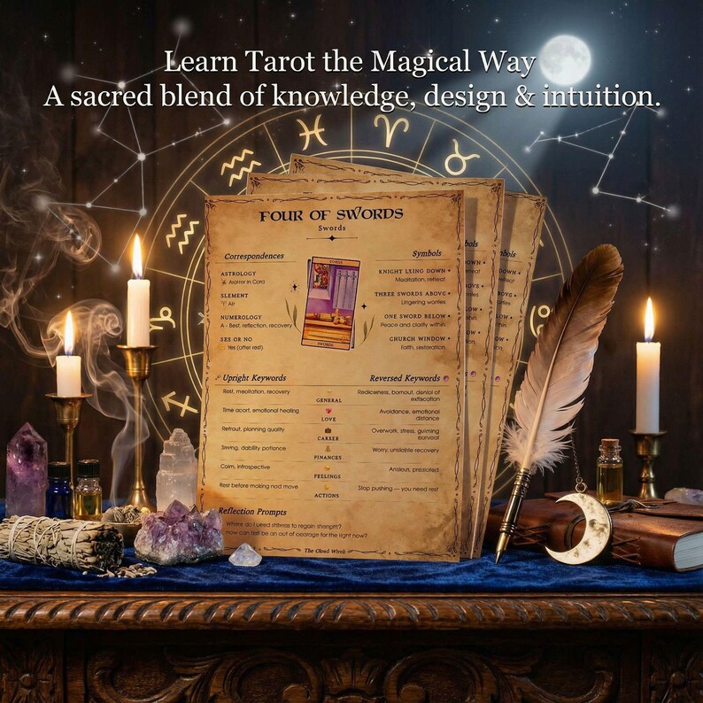 78 Tarot Card Meanings Study Guide Printable | Tarot Cheat Sheet ...