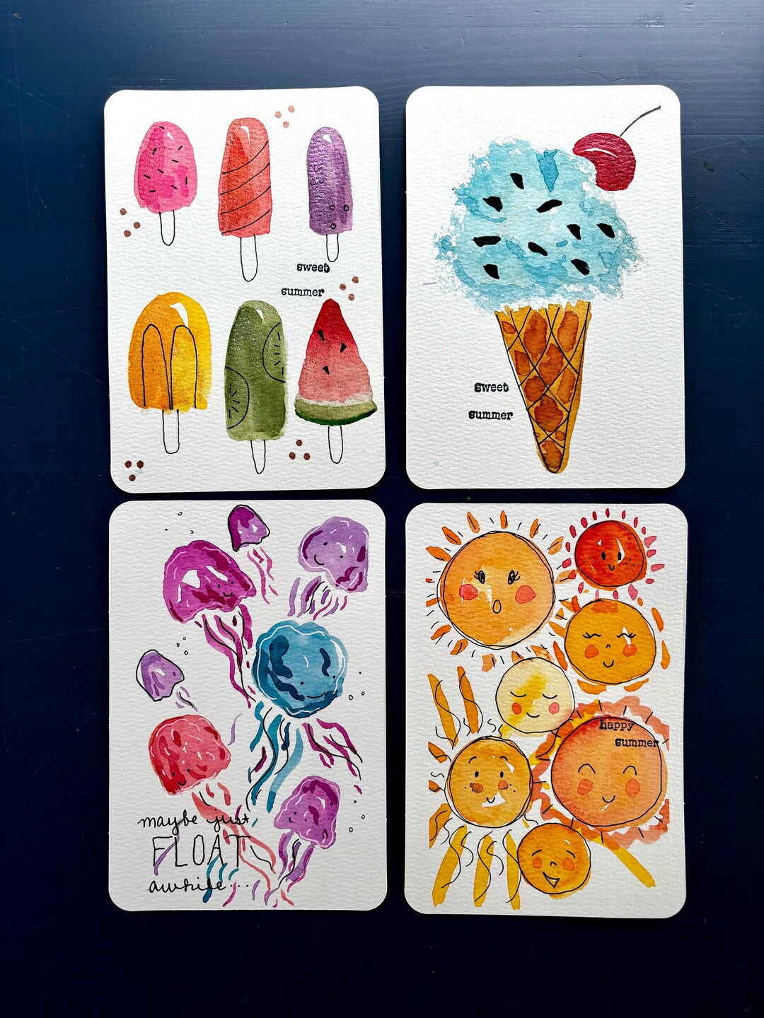 Watercolor Postcards | Watercolor Cards | Hand-painted Postcards ...