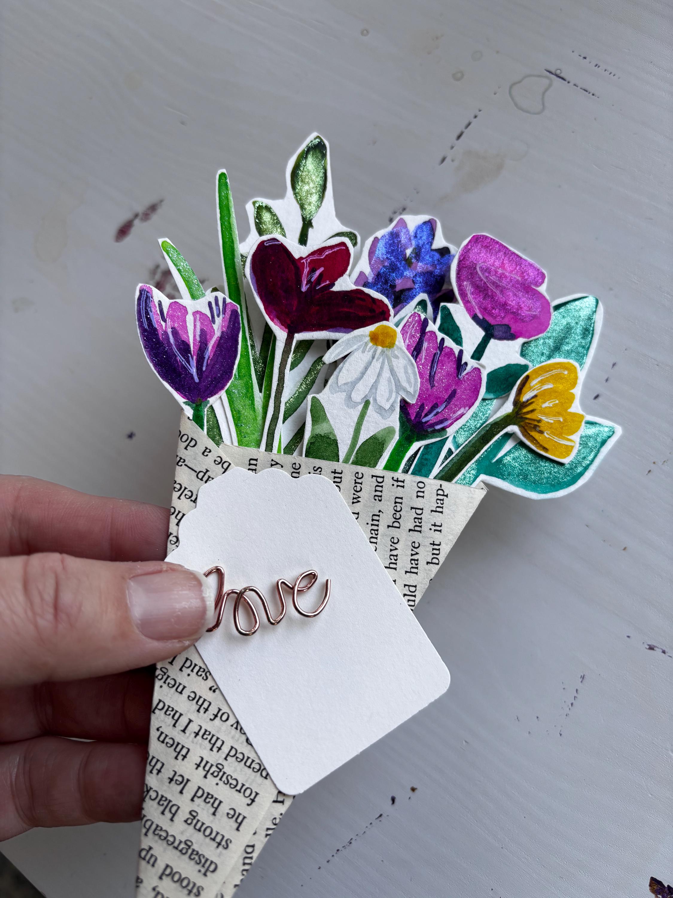 Paper Flowers Card | Paper Flower Arrangement | Valentine’s Day Card ...