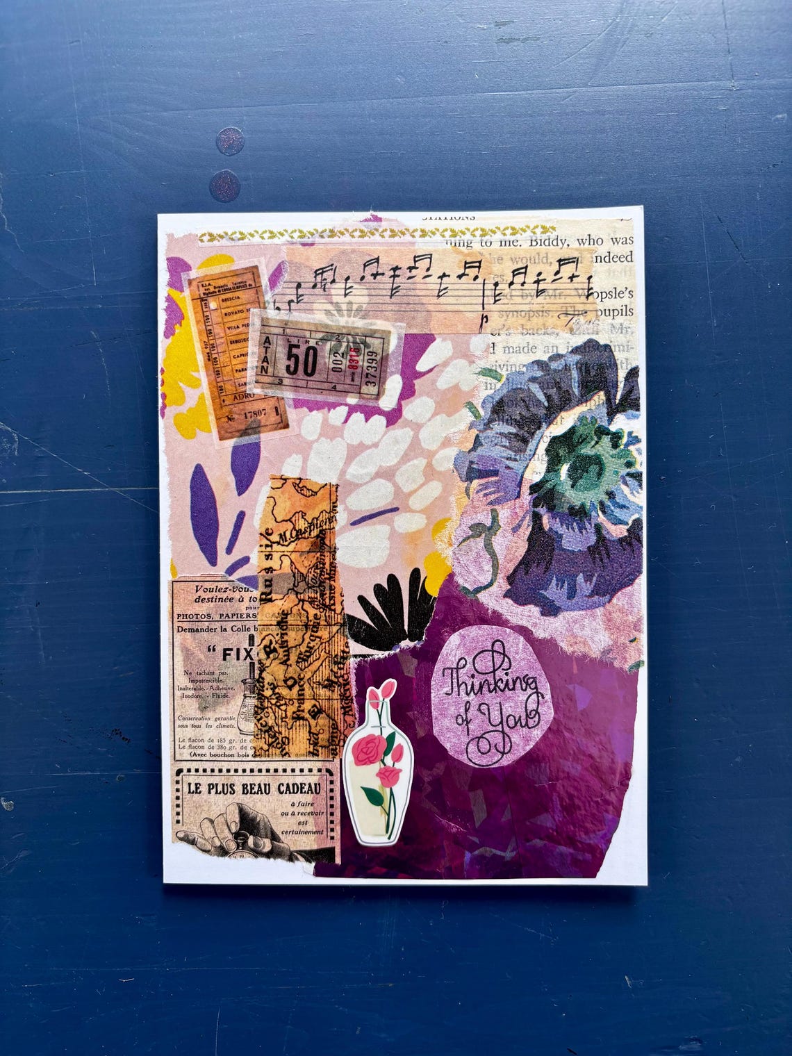 Handmade Greeting Cards | Collage Cards | Thinking of You Cards With ...