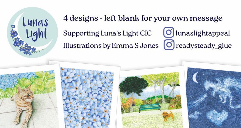 Pack of 4 Skye & Luna Art Cards – Baby Loss Awareness Support - Etsy