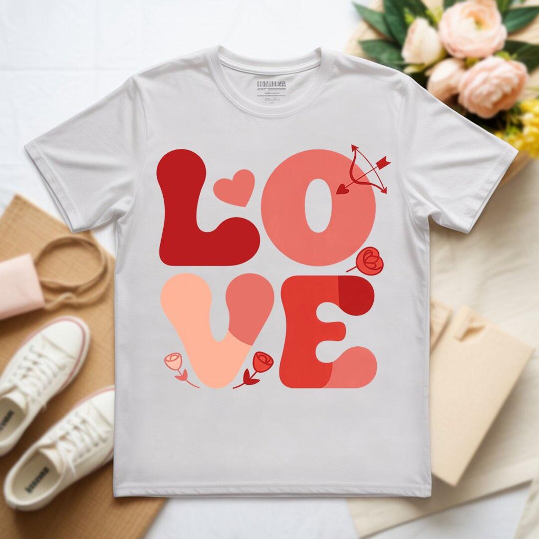 LOVE Valentine PNG Image – Romantic Heat Transfer Print Design for ...