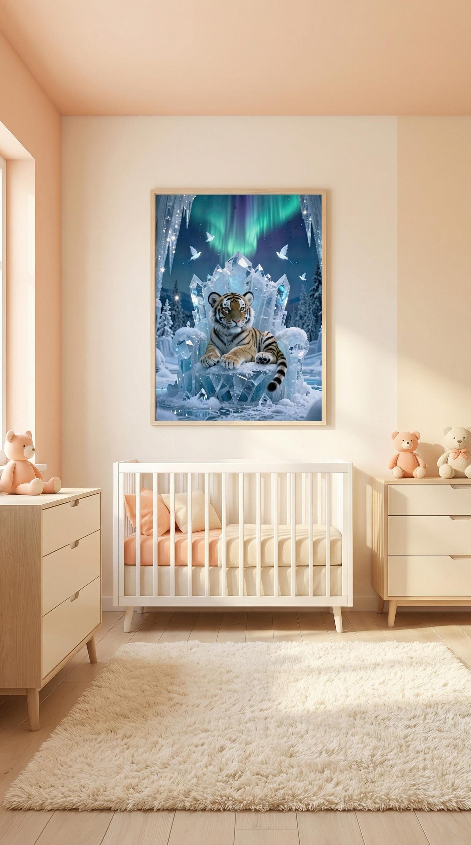 Aurenyx • Plush Tiger Cub Ice Guardian | Aurora Throne Fantasy Nursery ...