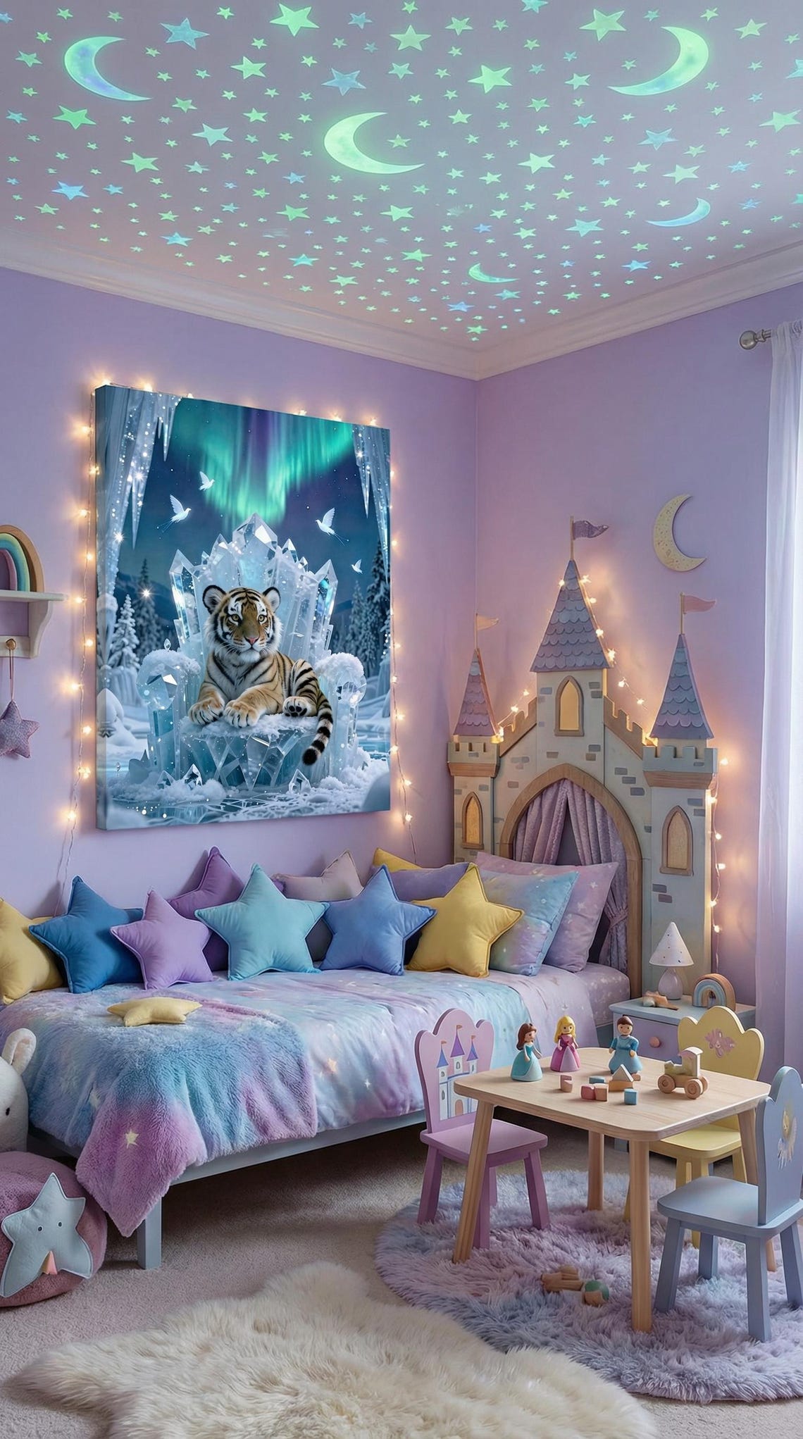 Aurenyx • Plush Tiger Cub Ice Guardian | Aurora Throne Fantasy Nursery ...