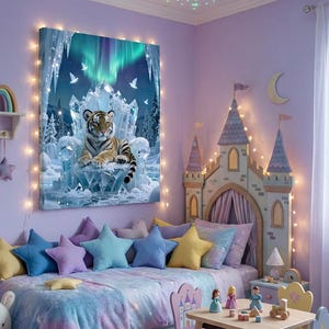 Aurenyx • Plush Tiger Cub Ice Guardian | Aurora Throne Fantasy Nursery ...