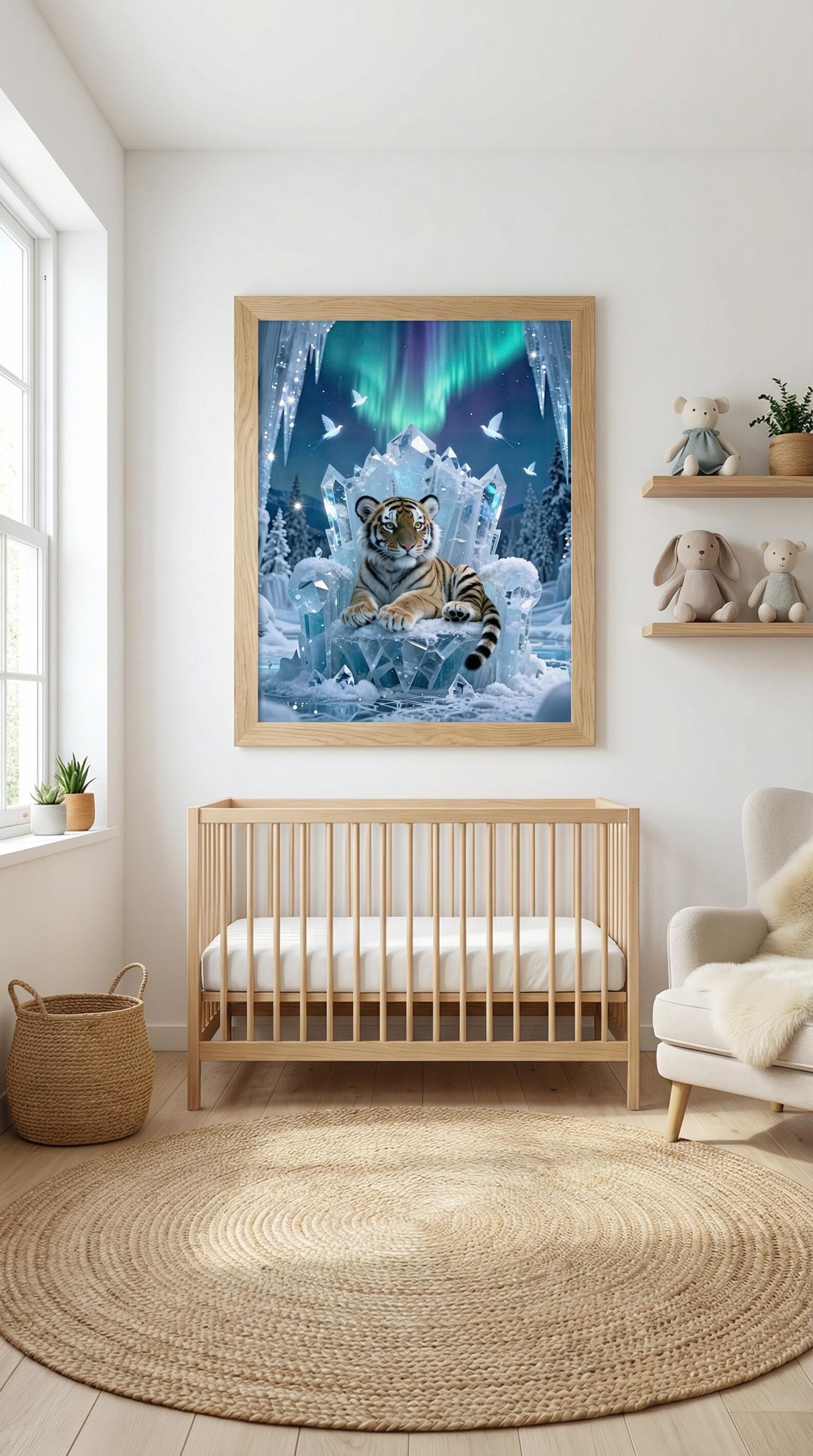 Aurenyx • Plush Tiger Cub Ice Guardian | Aurora Throne Fantasy Nursery ...
