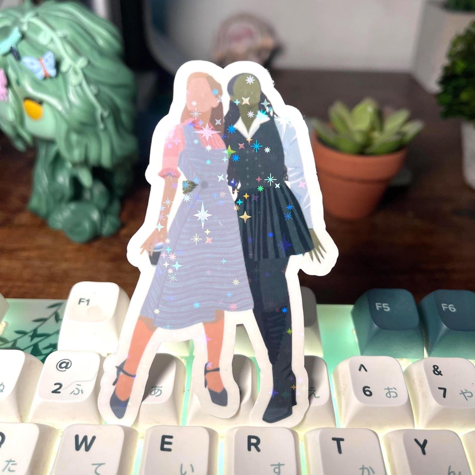 Glinda and Elphaba Wicked Inspired Holographic Sticker Matte and Clear ...