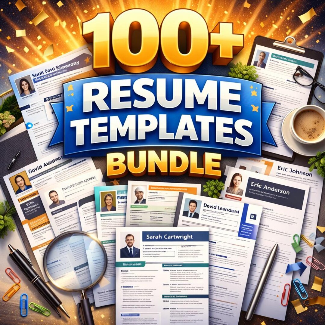 100+ Resume Templates Bundle | Professional CV Templates | Editable ...