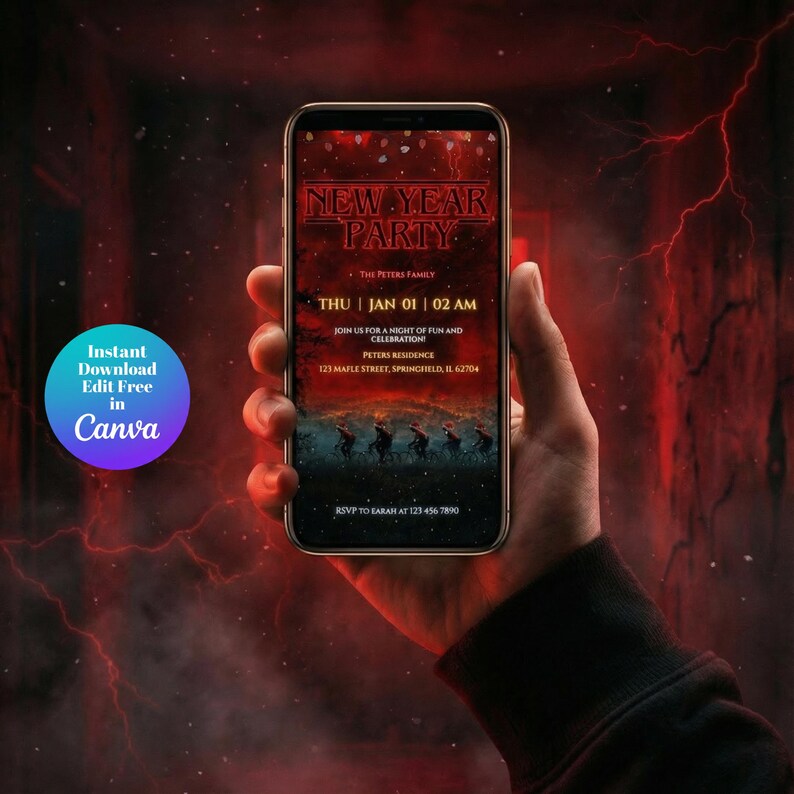 Stranger Things Party Invitation Template, Printable & Animated ...
