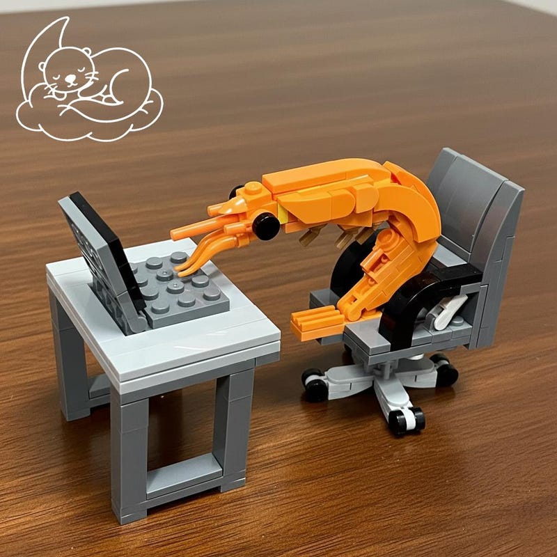 Shrimp at Desk - Etsy