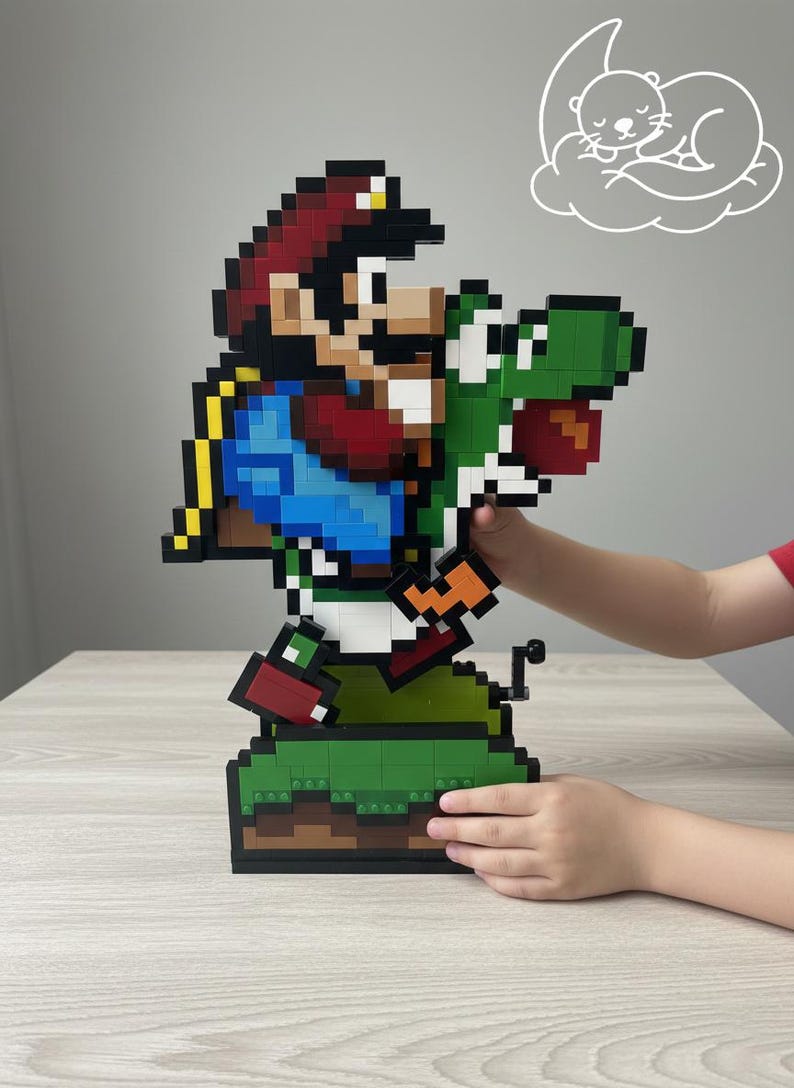 Mario & Yoshi Retro 8-bit Building Set · 1215pcs Motion Block Kit ...