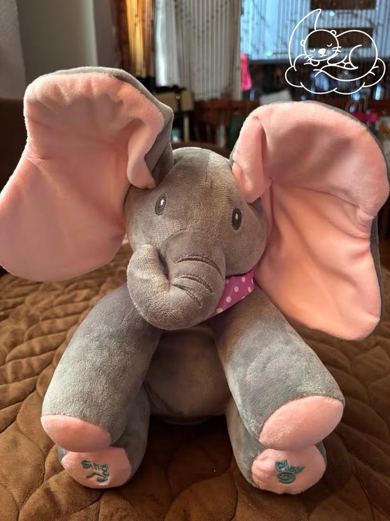 Interactive Peek-a-boo Elephant Plush · 30cm Animated Singing Toy ...