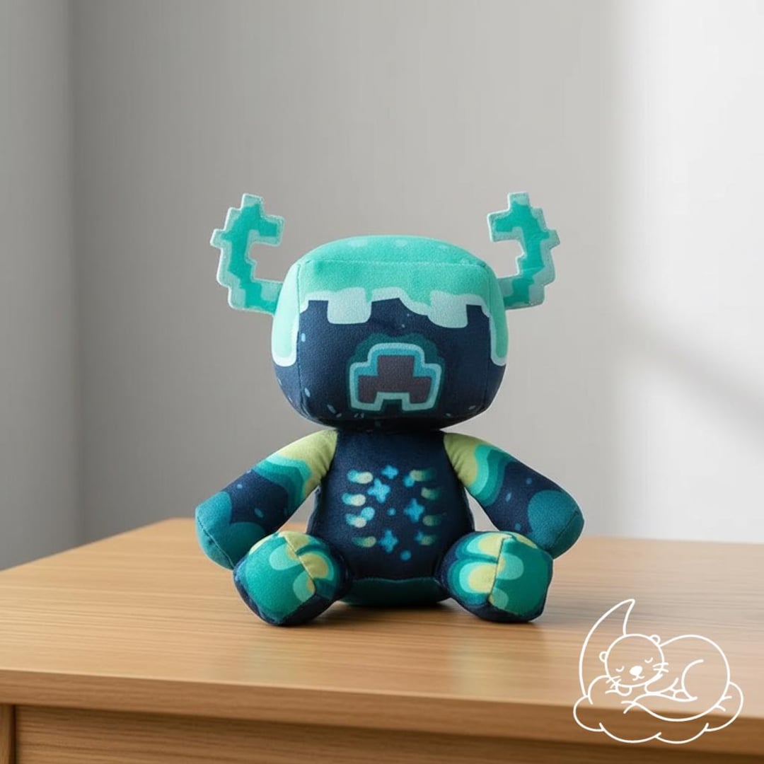 Warden Plush Toy - Deep Dark Inspired Pixel Art Stuffed Animal ...