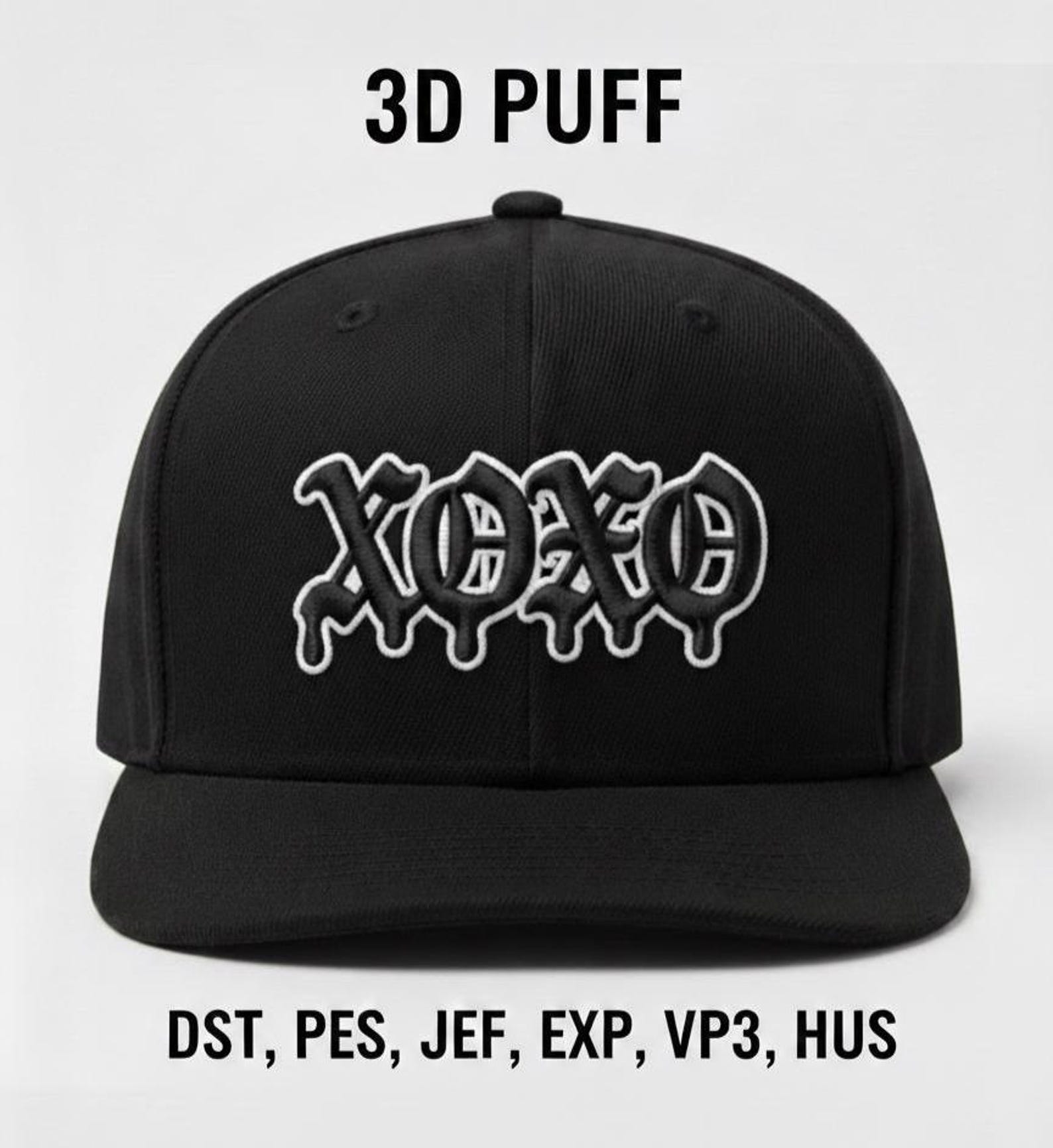 XOXO Hat Embroidery Design 3D Puff (digital Download) - Etsy