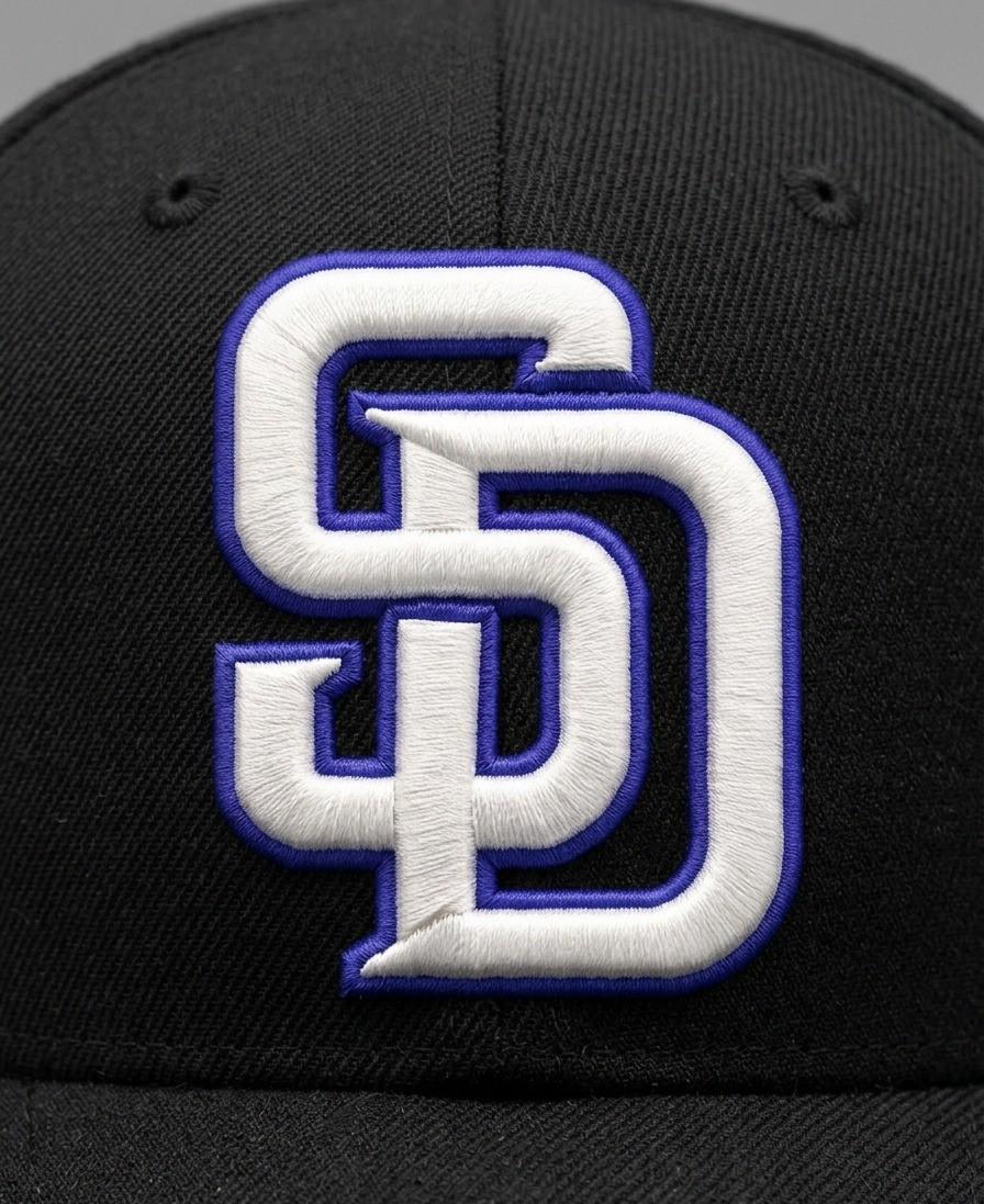 Interlocking SD 3D Puff Embroidery Design, San Diego Baseball Monogram ...