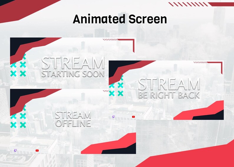 Valorant Style Stream Overlay Pack, Fps Twitch Bundle, Animated Scenes ...