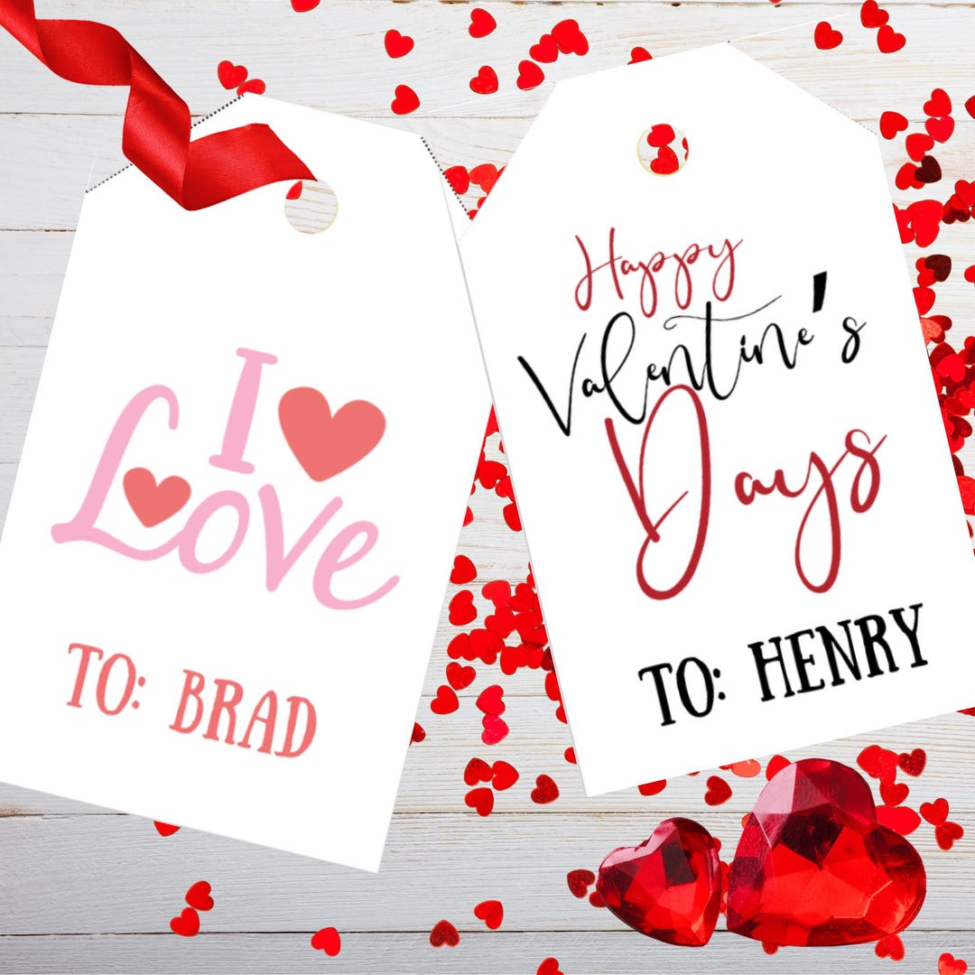 Editable Valentine Gift Tags, Printable Classroom Treat Tags (canva ...