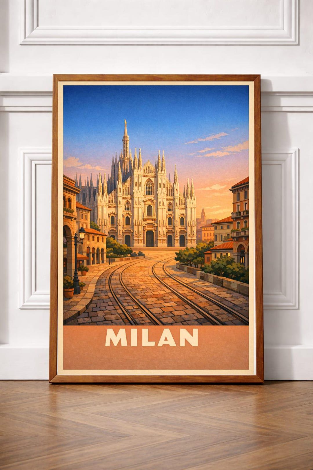 Milan Cathedral View Art Print | Evening Glow | Printable Digital ...