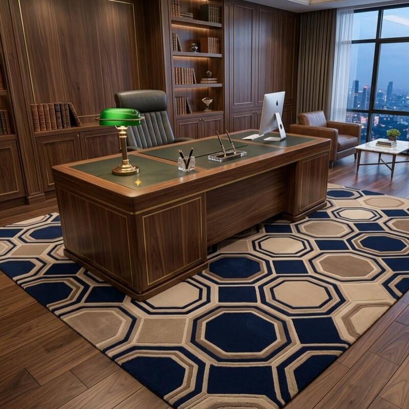 Area Rugs Octagon Blue - Etsy