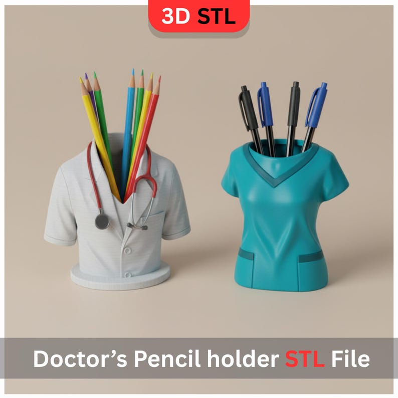 Doctor Coat Pencil Holder STL, Medical Desk Organizer (digital Download ...
