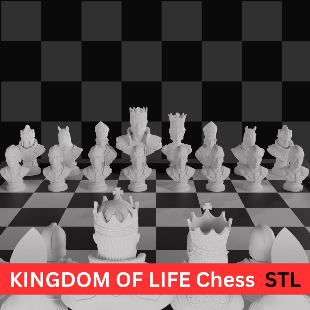 Fantasy Chess Set STL | Royal Kingdom 3D Printable Board Game - Etsy