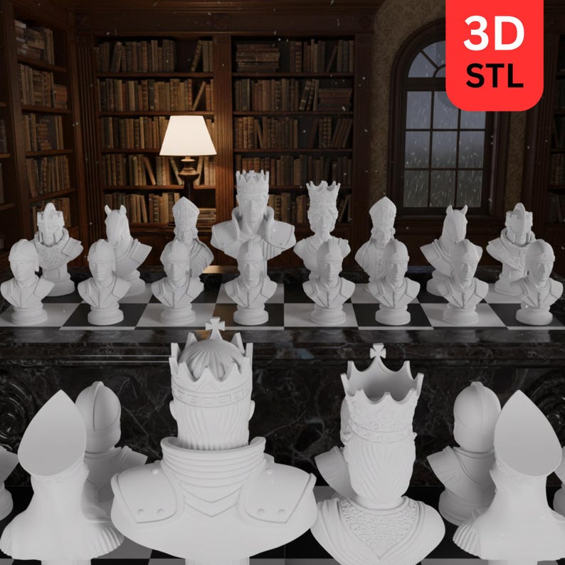Fantasy Chess Set STL | Royal Kingdom 3D Printable Board Game - Etsy