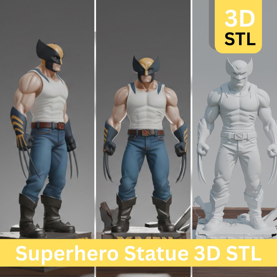 Clawed Superhero Statue STL | 3D Printable Action Figure - Etsy
