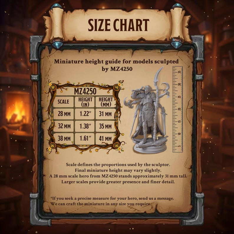 Human Town Guard Spearman Miniature, Shield & Spear, 28mm 32mm ...