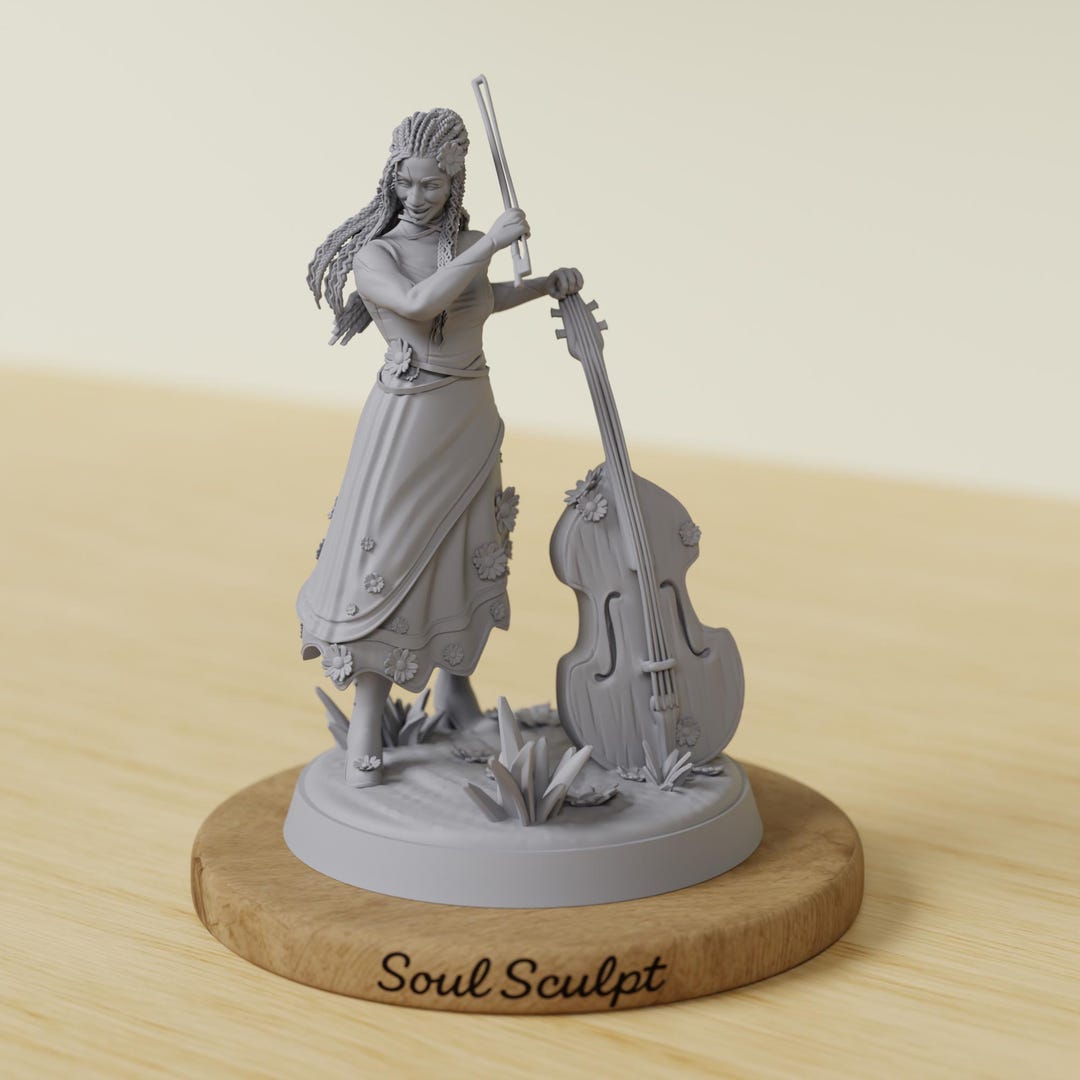 Bloomstring Minstrel | Earth Genasi Bard | 28mm 32mm 38mm | Tabletop ...
