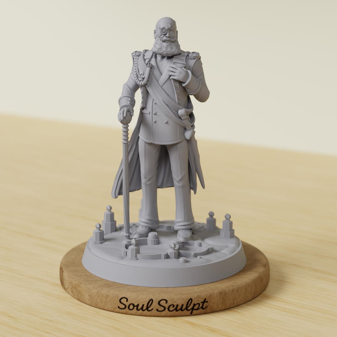 Admiral | Human Naval Commander | 28mm 32mm 38mm | Tabletop RPG | Dnd ...