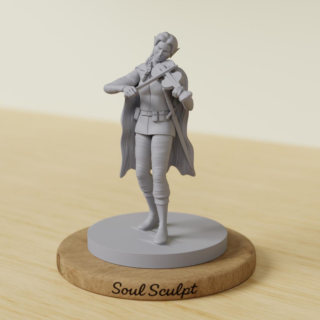 Elf Female Bard Miniature | Violin Musician | Dnd Dungeons & Dragons ...