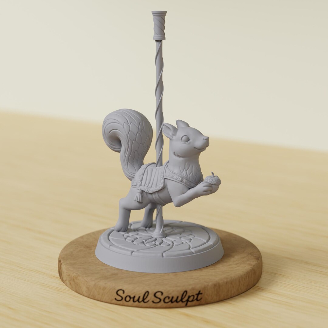 Squirrel Carousel Miniature | Tabletop RPG TTRPG | Dnd D&D Dungeons and ...