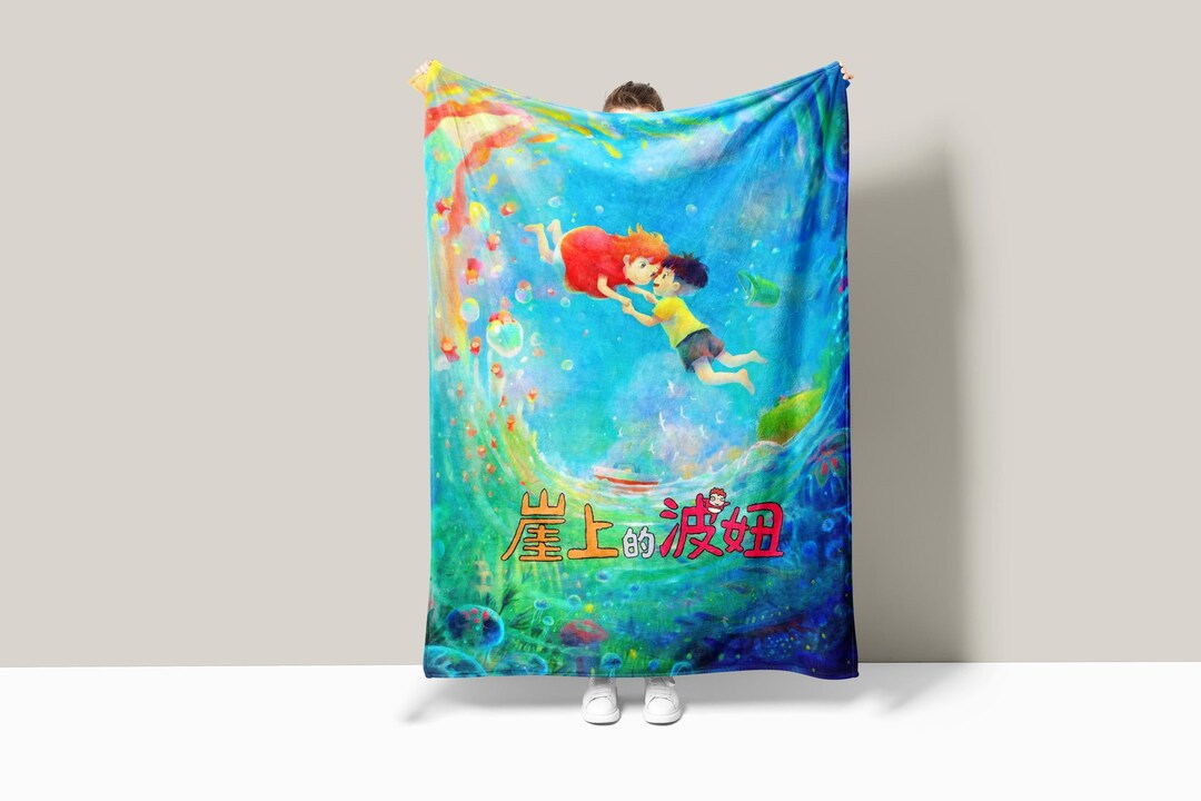 Ponyo Blanket, Ponyo Anime Decor, Studio Ghibli Anime Gift, Manga Decor ...