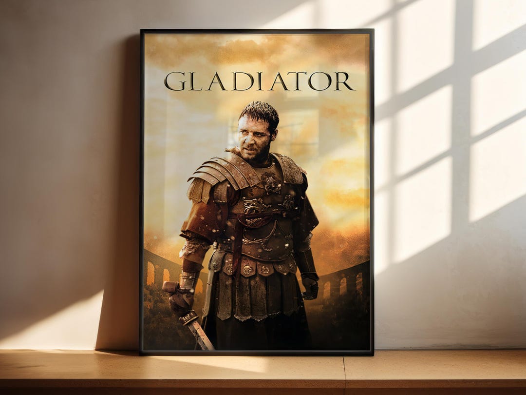 Gladiator Movie Poster | Epic Historical Film Wall Art | Roman Warrior ...