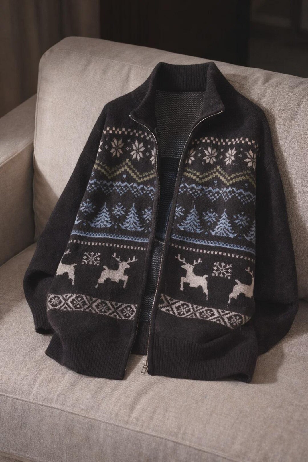 Men Winter Zip Knit Cardigan | 3 Colors - Etsy