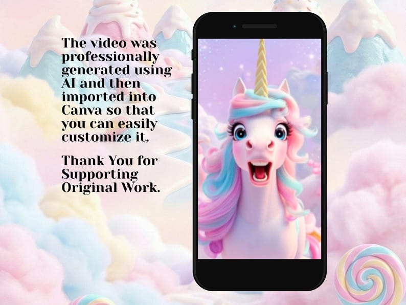 Talking Unicorn Birthday Animated Invitation Video for Children ...